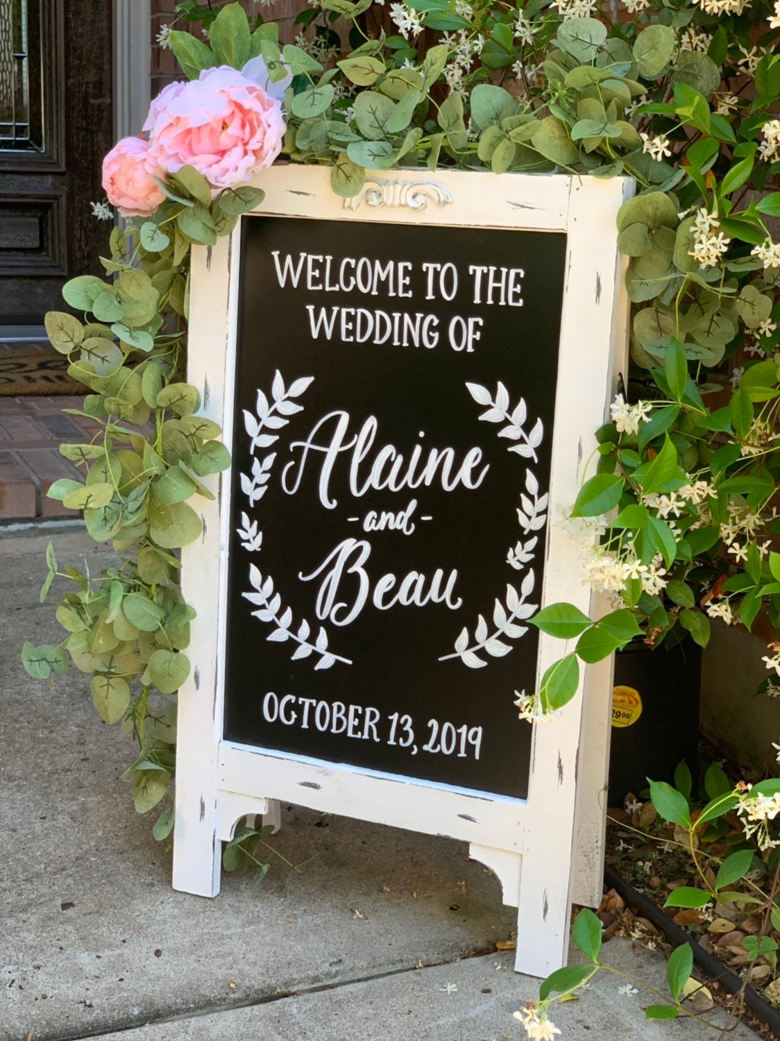 Wedding Welcome Sign Chalkboard Easel for Wedding Bride | Etsy