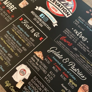 Coffee Shop Menu • Restaurant Menu Sign • Food Truck Sign • Business ...