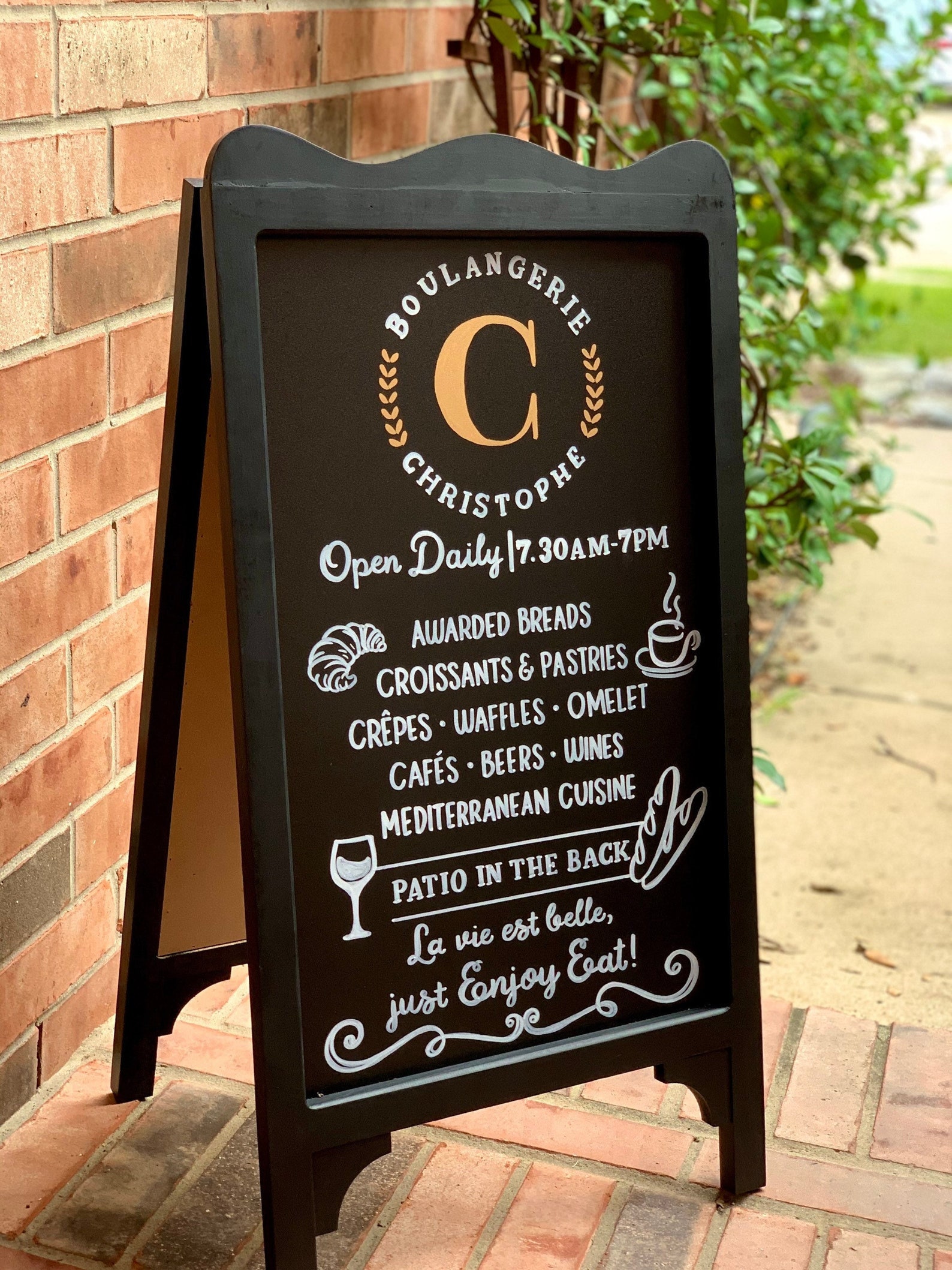 Rustic Wood Chalkboard A-frame Easel: Restaurant Wait to Be Seated Sign ...
