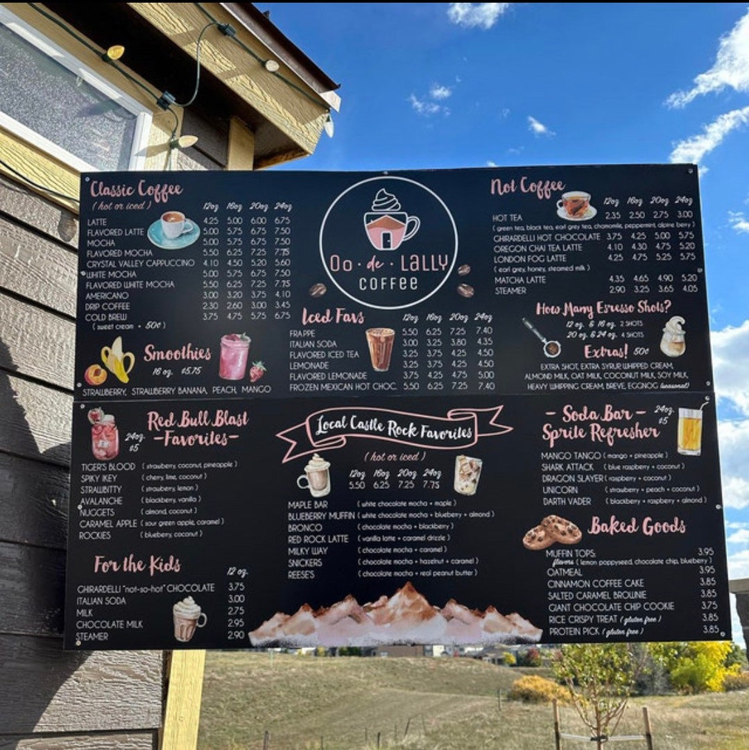 Coffee Shop Menu Restaurant Menu Sign Food Truck Sign Business Menu ...