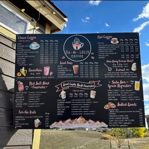 Coffee Shop Menu • Restaurant Menu Sign • Food Truck Sign • Business ...