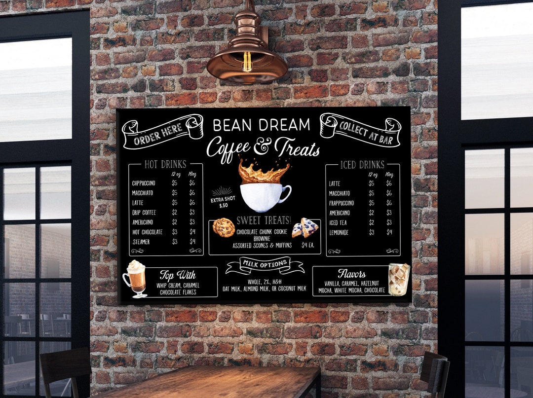 Coffee Shop Menu HANGING SIGN • Cafe Menu • Diner Menu • Ice Cream Menu ...