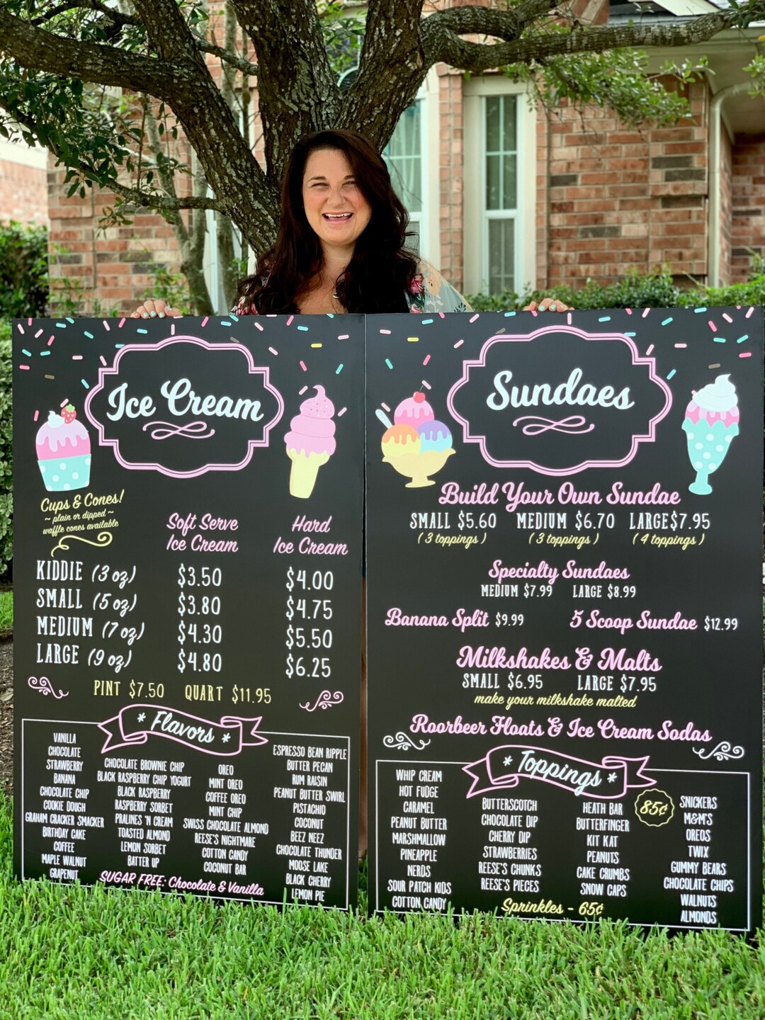 Ice Cream Shop Menu Restaurant Menu Sign Food Truck Sign Business ...