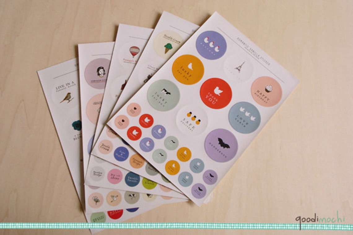 Romantic Vanilla Sticker Seal Set 5 Sheets 115 Pcs Gift - Etsy