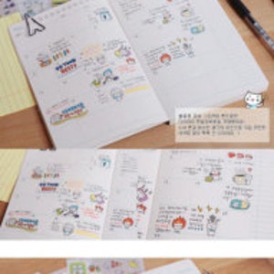 Cute Piggy Bonjour Cochonn Diary Sticker Set Ver.1- 6 Sheets, 200 ...
