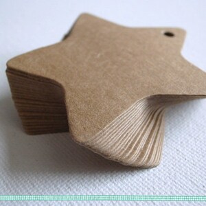 Star Shaped Kraft Tags Set of 20 // Gift Tags, Wedding Favor Tags ...