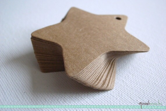Star Shaped Kraft Tags Set of 20 // Gift Tags Wedding Favor - Etsy