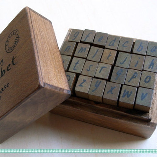 Wood Alphabet Stamp Set - Etsy