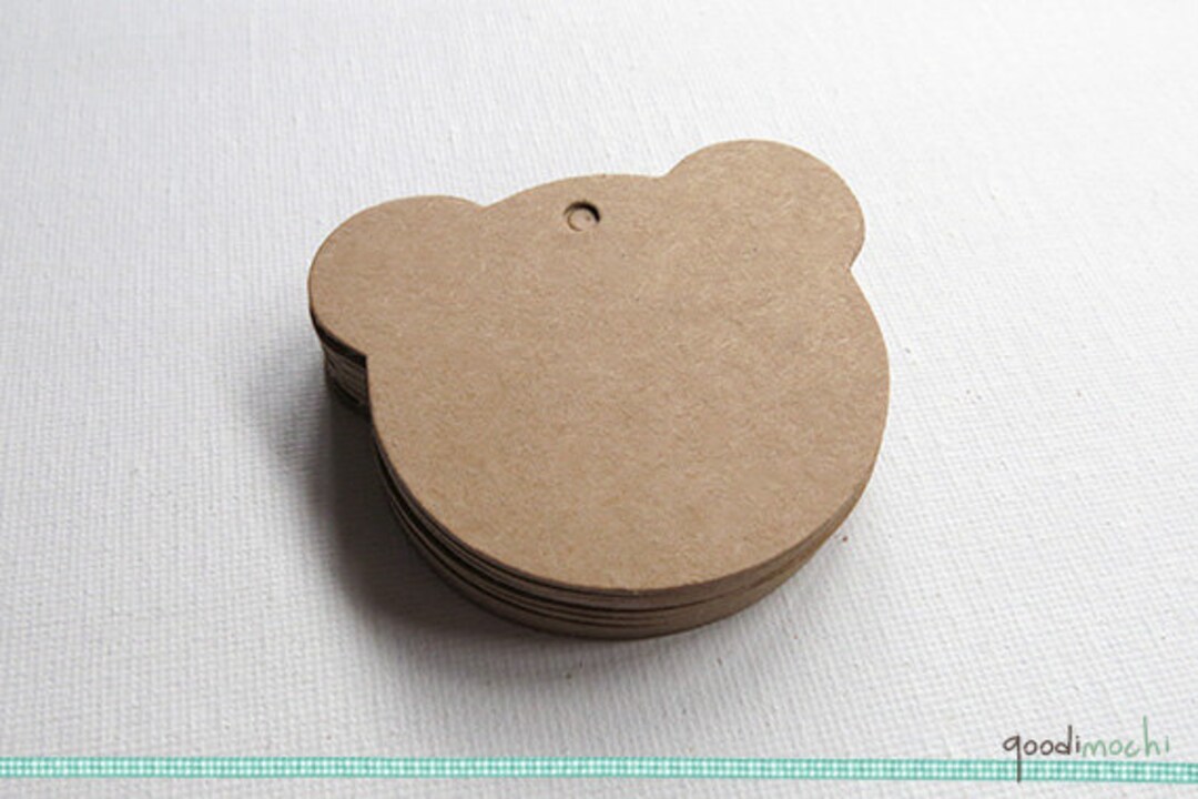 Bear Shaped Kraft Tags - Set of 20 - Hang Tags, Gift Tags, Wedding ...