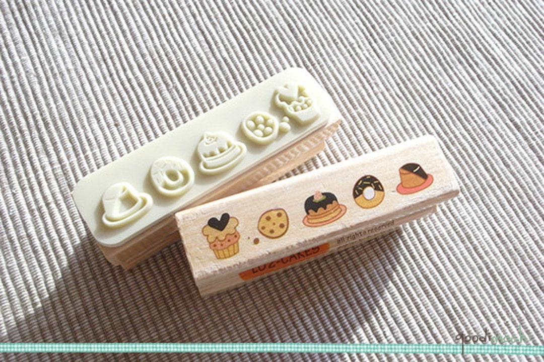Pastry, Dessert Rubber Stamp // Tag, Wooden, Banner, Decorative Stamp ...