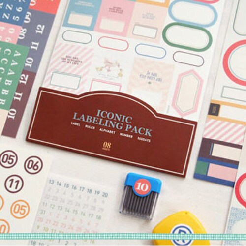 Labels for Study and Work Iconic Labeling Pack / Diary - Etsy UK