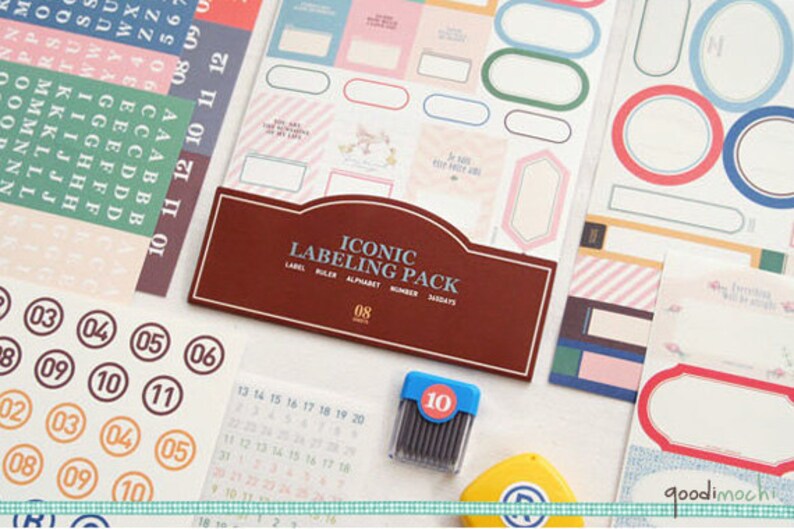 Labels for Study and Work Iconic Labeling Pack / Diary - Etsy UK