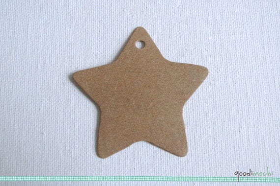 Star Shaped Kraft Tags Set of 20 // Gift Tags Wedding Favor - Etsy