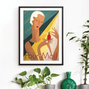 Perfume Themed Art Print by Kate Sampson 'pour Moi' Vintage French Art ...