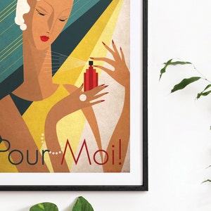 Perfume Themed Art Print by Kate Sampson 'pour Moi' Vintage French Art ...