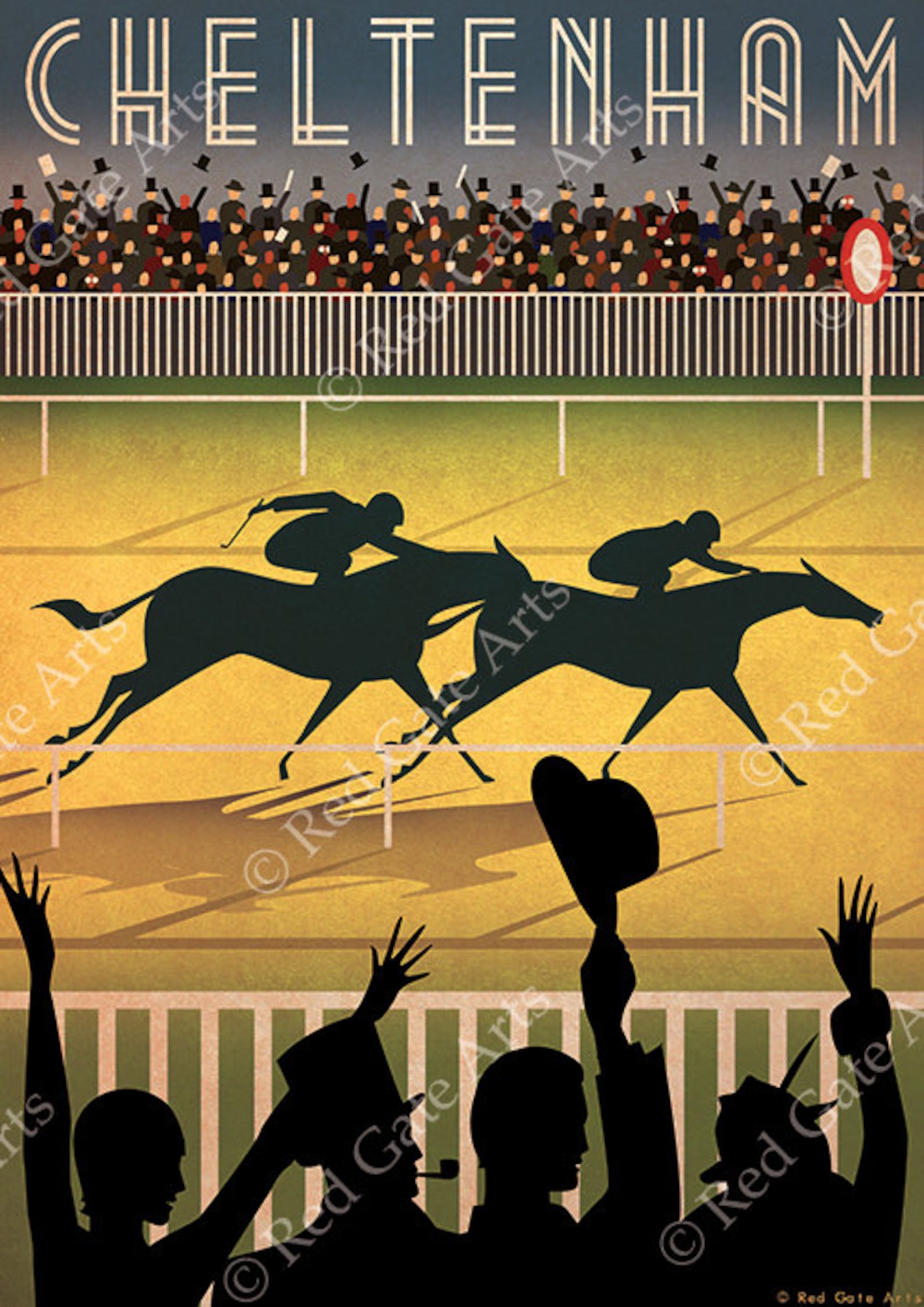 Cheltenham Races Poster Horse Art Deco Print Bauhaus Vintage - Etsy