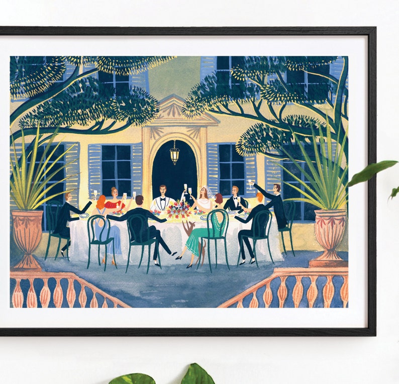 Summer Wedding Painting Italian Landscape Illustration Bright - Etsy