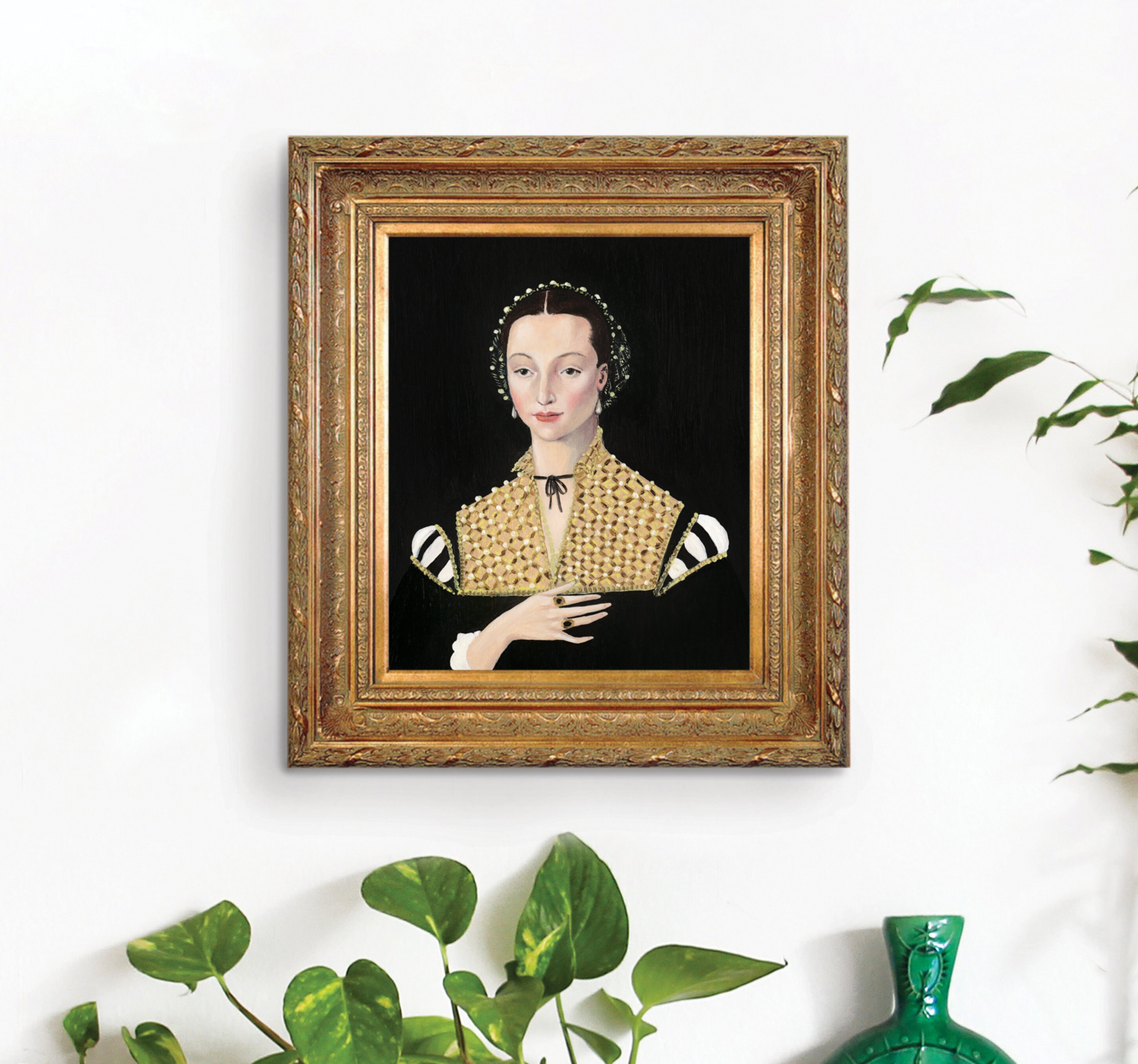 Anne Boleyn Portrait Tudor Style Art Print, Beautiful Miniature ...