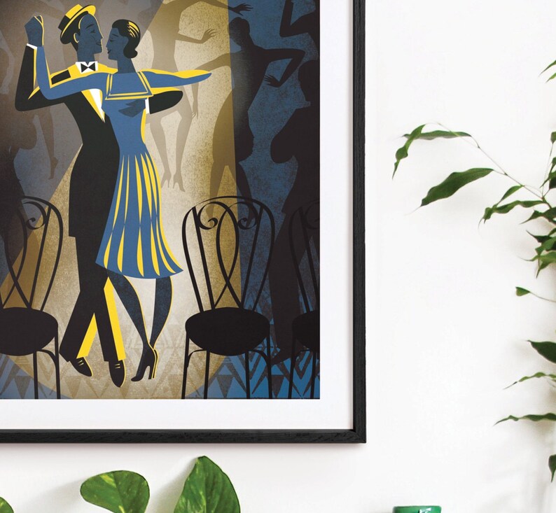 Blue Balboa Dancing Couple A3 A2 A1 Art Deco Bauhaus Poster - Etsy UK