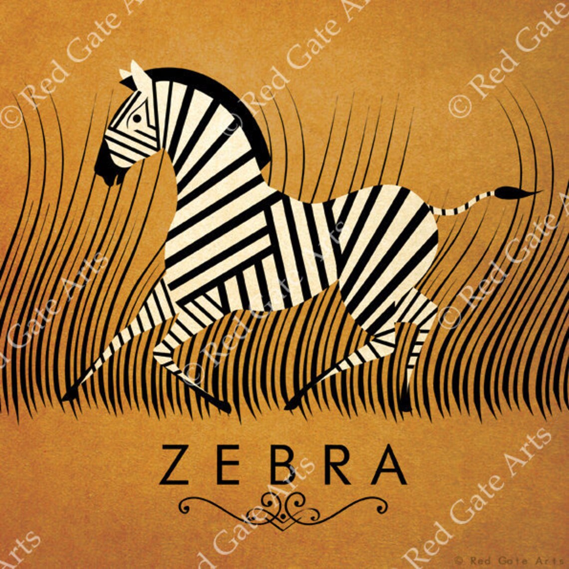 Zebra Print Art Deco Baby Nursery Animal Alphabet Design - Etsy