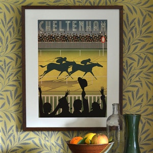 Cheltenham Races Poster Horse Art Deco Print Bauhaus Vintage Vogue ...