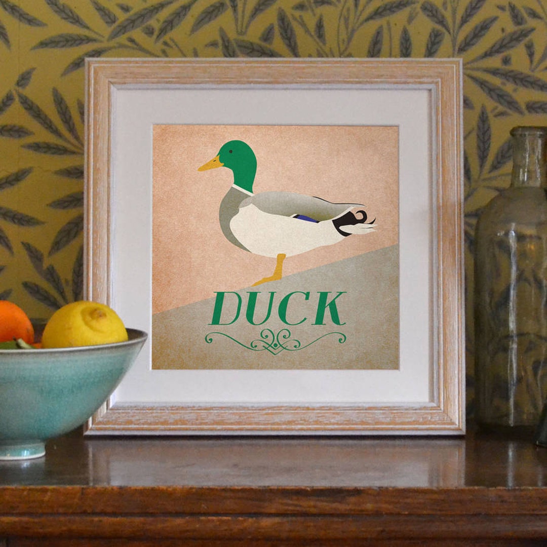 Duck Print Farmhouse Baby Nursery Animal Alphabet Poster Art Deco ...