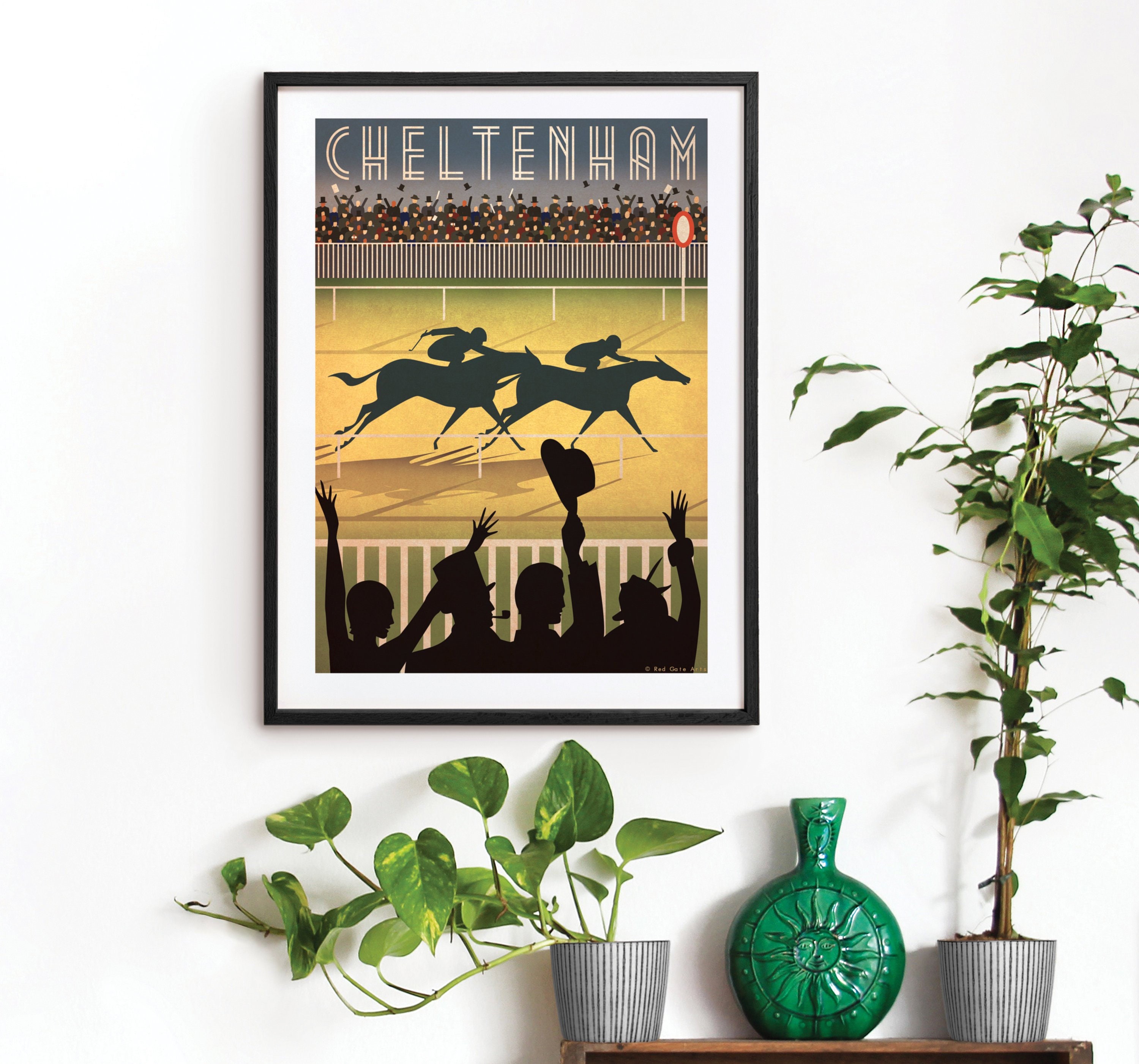 Cheltenham Races Poster Horse Art Deco Print Bauhaus Vintage | Etsy