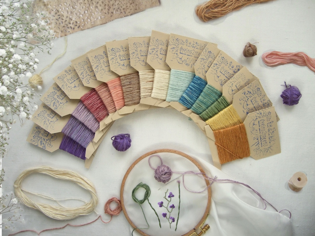 Embroidery Pure Silk Thread, Naturally Hand Dyed 6 Separable Strands ...