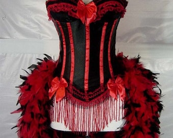Pick Size-pink & Black Victorian Lace Burlesque Carnival Feather ...