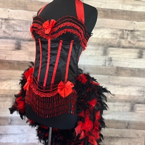 Pick Size-red & Black Victorian Lace Burlesque Saloon Cabaret Pin up ...