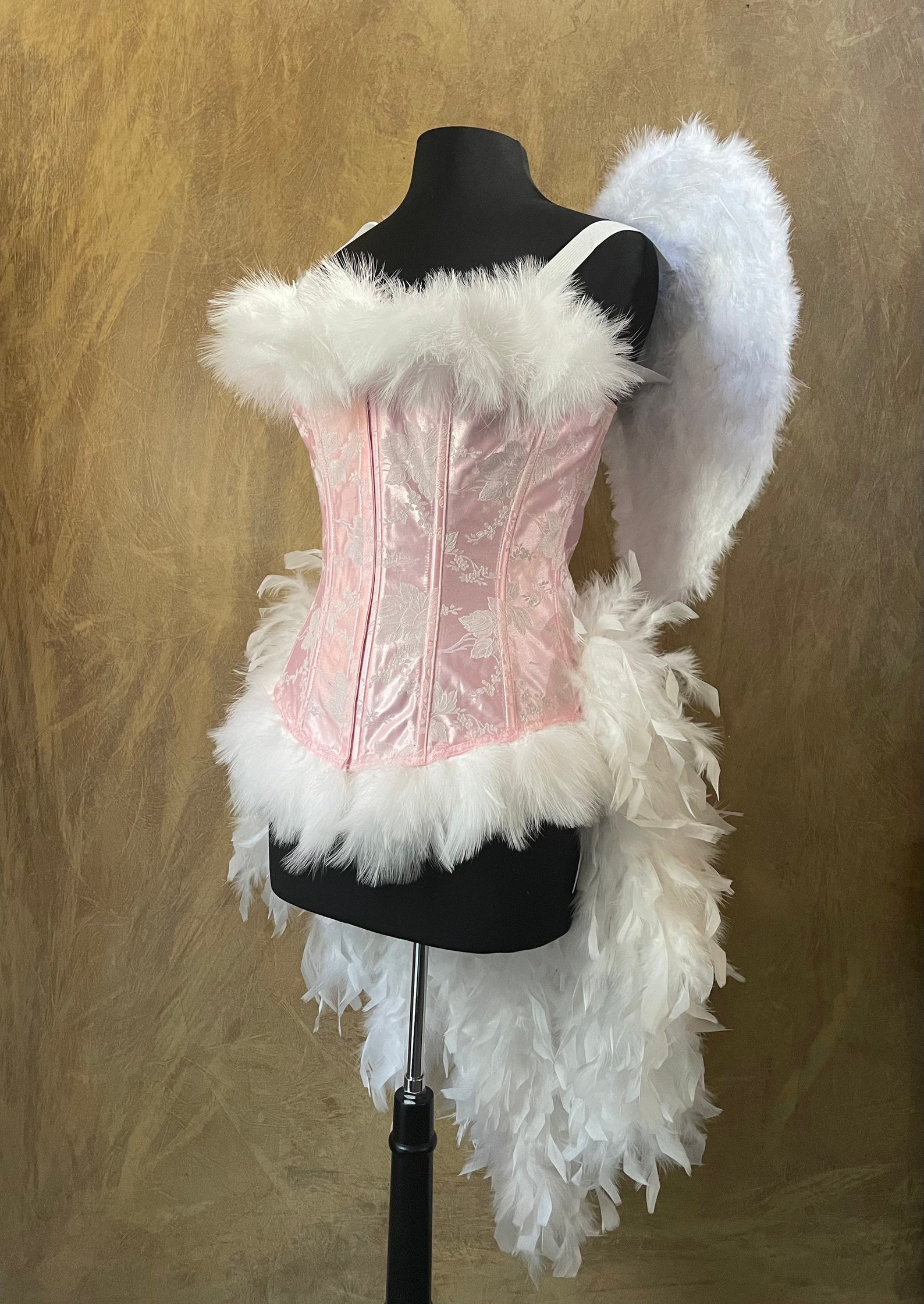 Ready to Ship-pink Angel Burlesque Feather Costume - Etsy