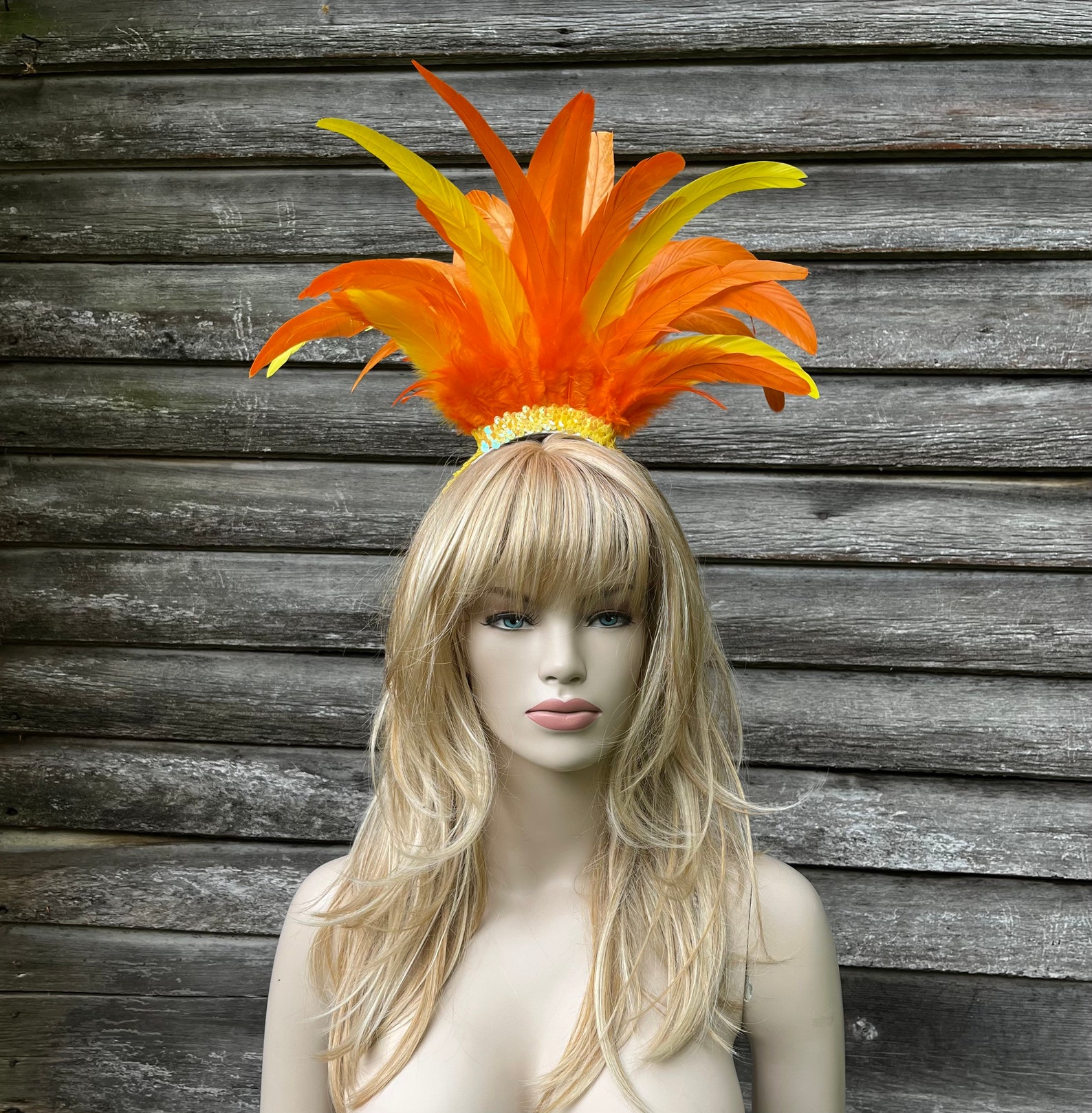 Pick Colors Rooster Feather Mardi Gras Headdress Headband Hair ...