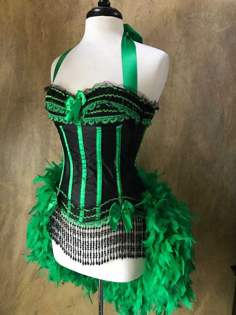 Pick Size-green & Black Victorian Lace Burlesque Carnival Feather ...