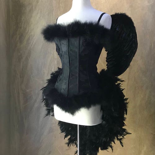 Pick Size-black Dark Angel Gothic Burlesque Feather Costume | Etsy