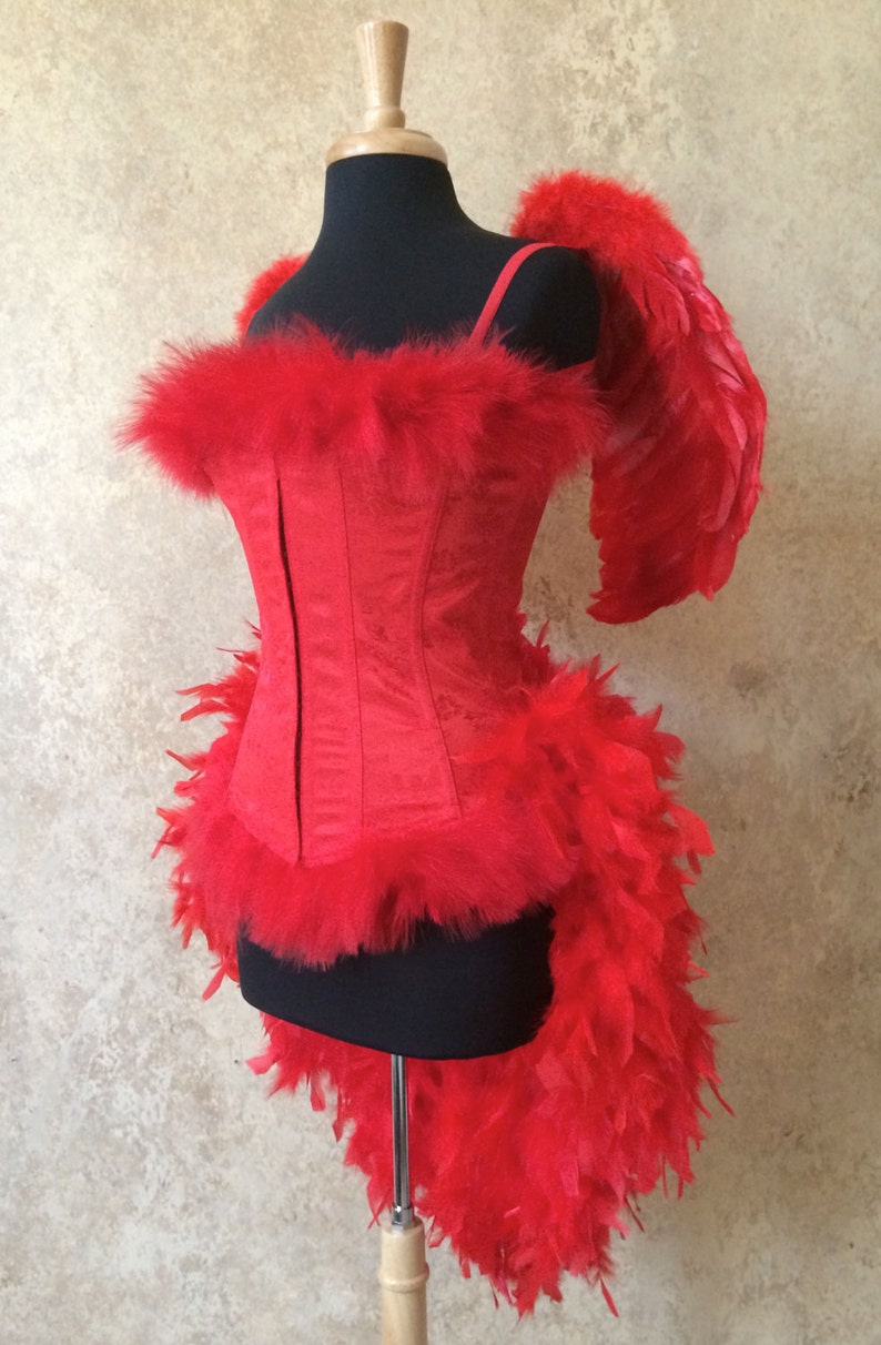 Pick Size-Red Angel Burlesque Feather Costume with Wings | Etsy