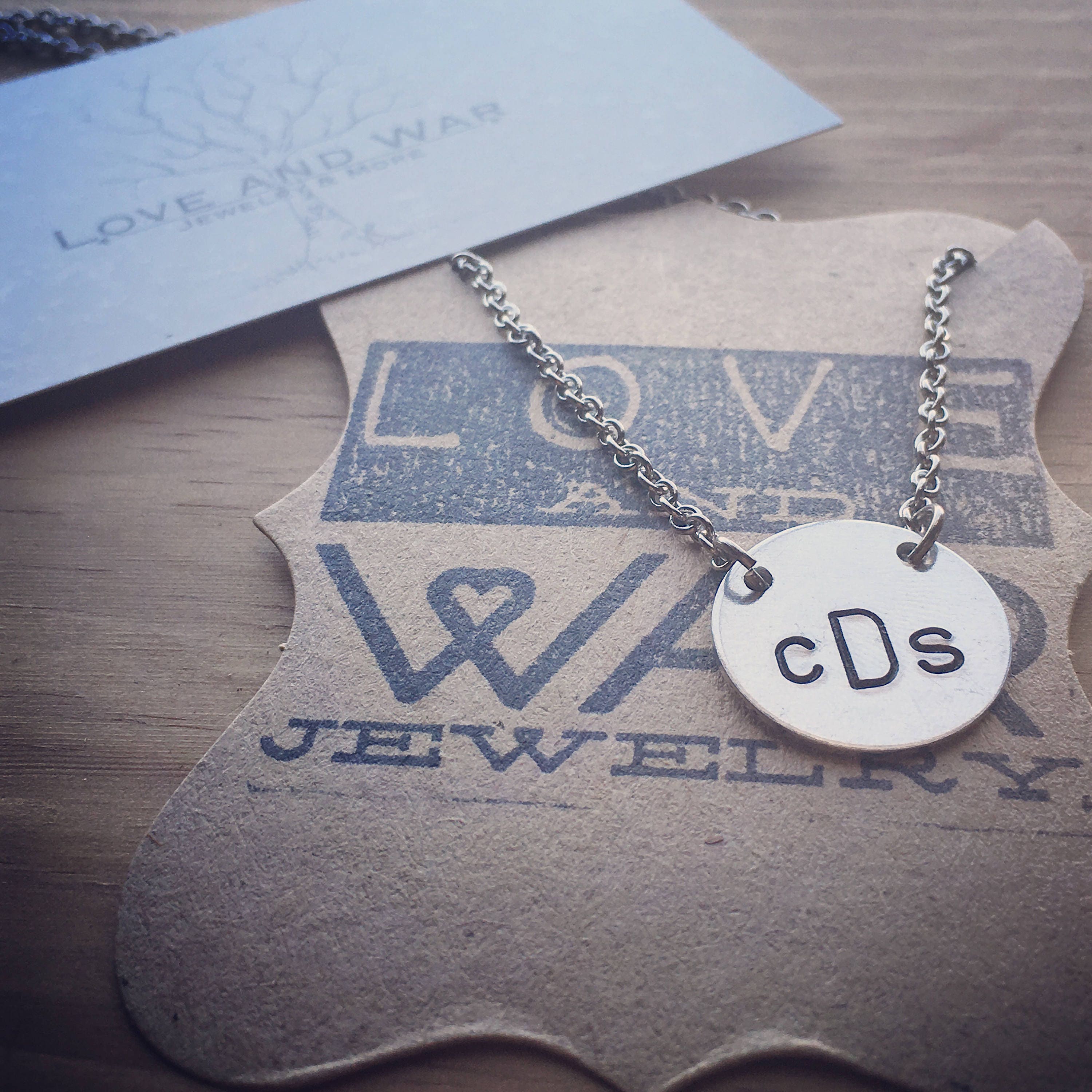 Handstamped Handmade Circle Necklace on Stainless Steel Chain - Etsy