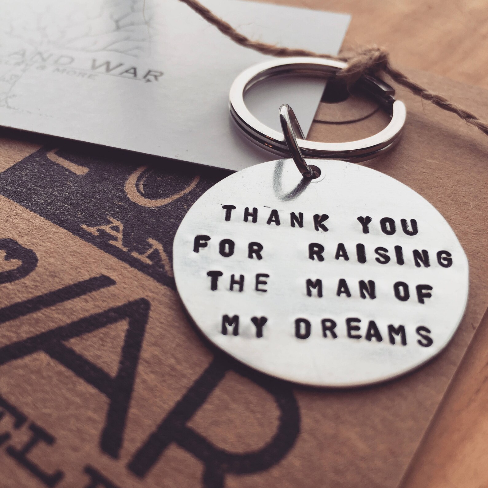 Circle Keychain With Personalized Custom Saying Handmade With - Etsy