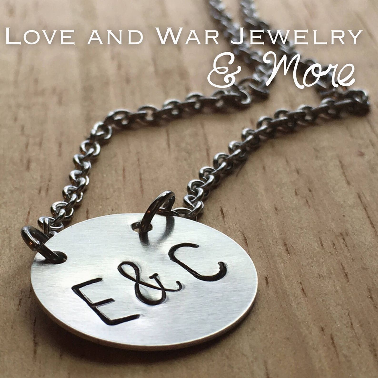 Handstamped Handmade Circle Necklace on Stainless Steel Chain - Etsy