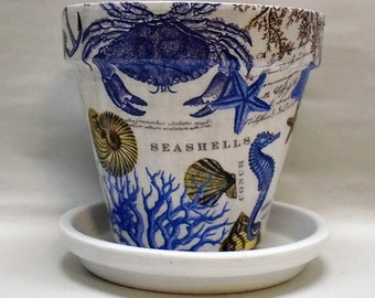 Nautical flower pot | Etsy