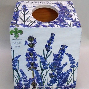 Handmade Decoupage Wood Tissue Box Cover, Paris, Lavender - Etsy