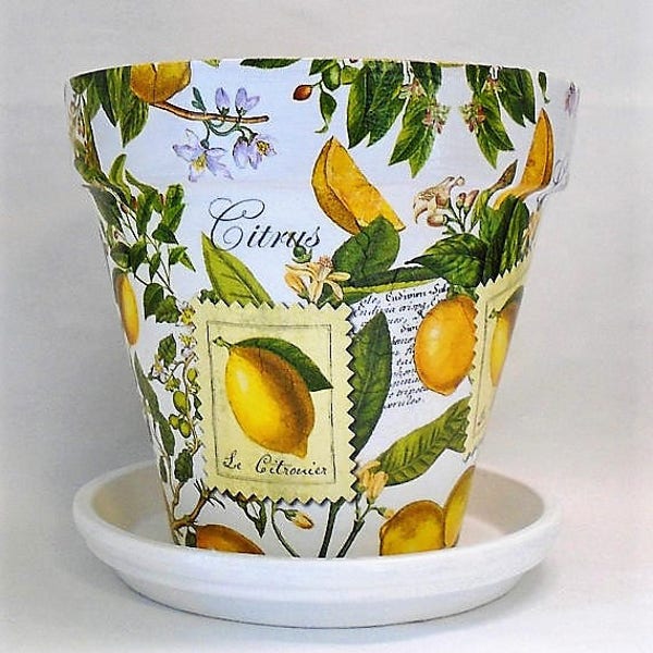 Decoupage Flower Pot - Etsy