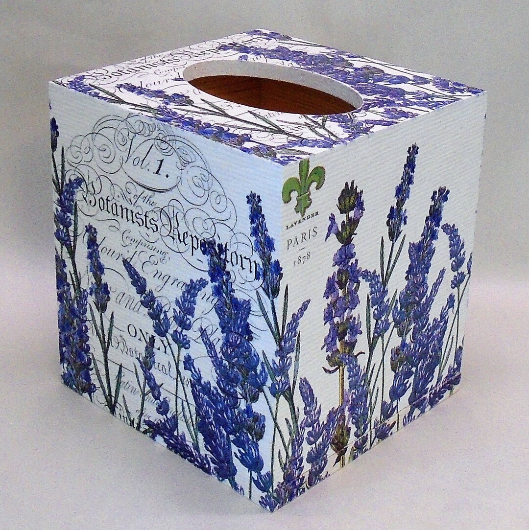 Handmade Decoupage Wood Tissue Box Cover, Paris, Lavender - Etsy