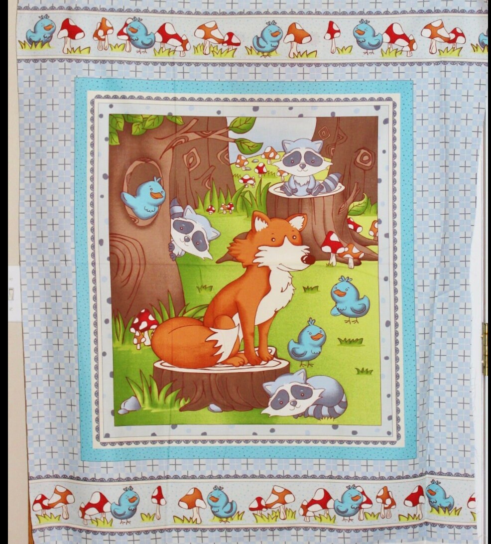 25-oop-mr. Fox and Friends Quilting Panel 35" X 44" - Etsy