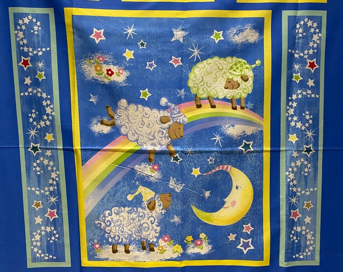 31-sheep and Moon Quilt Panel 36x42 - Etsy