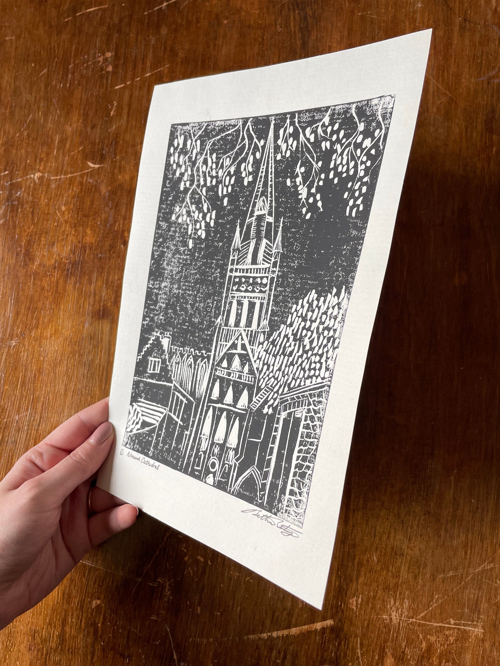 Norwich Cathedral Original Lino Print | A4 | Wall Decor - Etsy UK