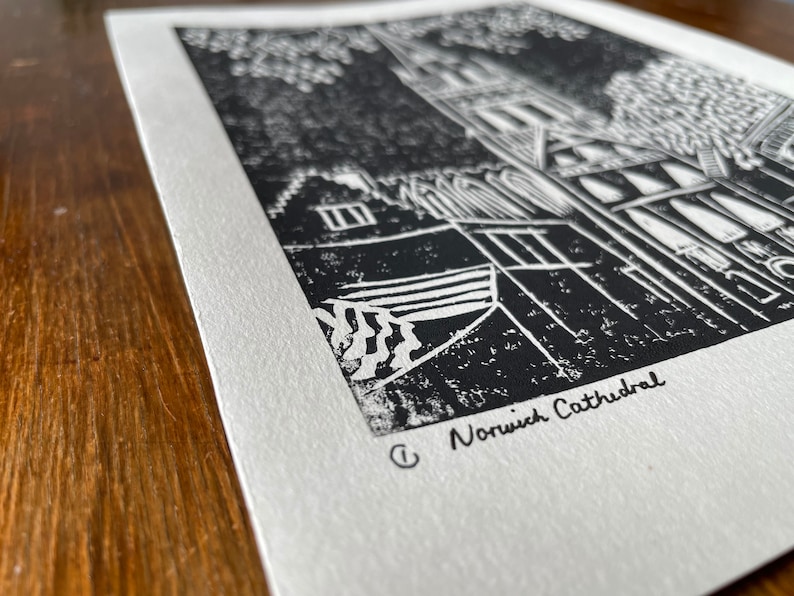 Norwich Cathedral Original Lino Print | A4 | Wall Decor - Etsy UK