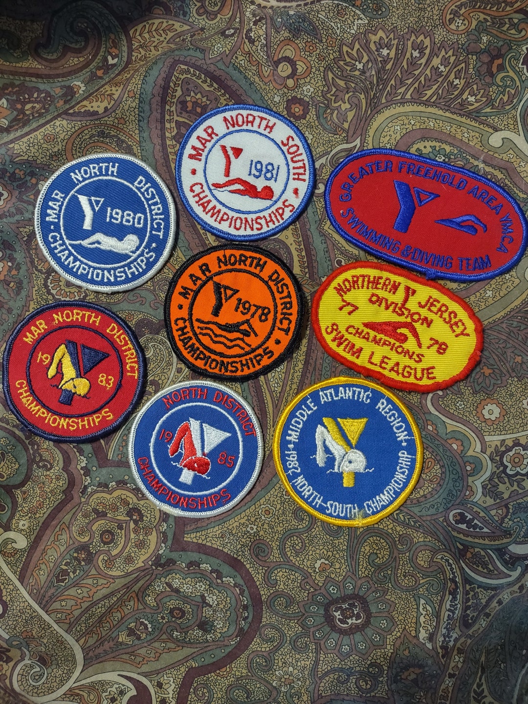 YMCA Swim Team New Jersey Regional Championship Patches Patch Lot 8 Pcs ...