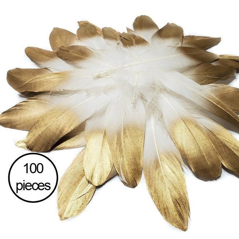 Gold Dipped Feathers - Etsy