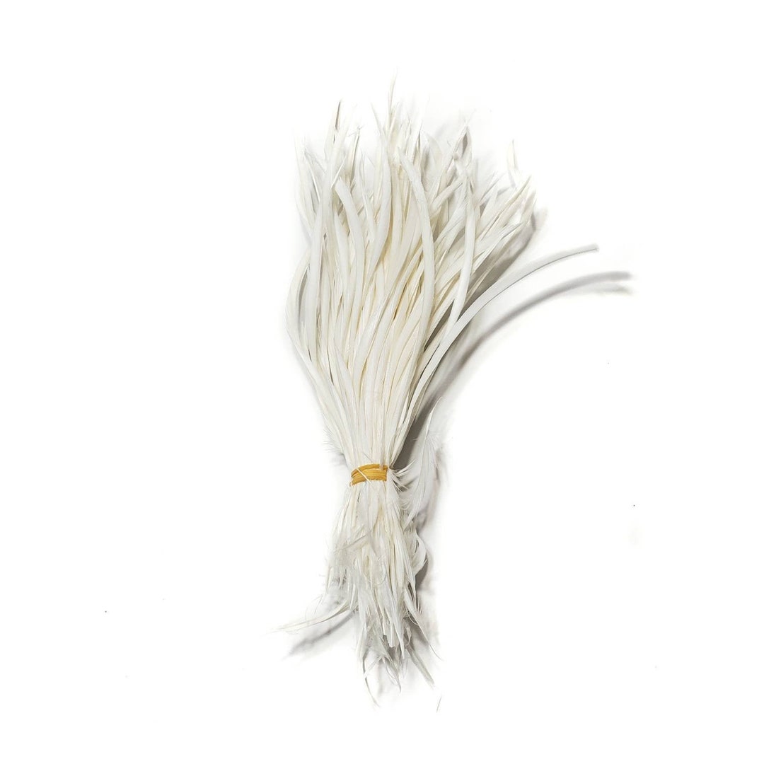 10 Pcs White Goose Biot Feathers 5-7" Wholesale Stripped Biot Loose ...