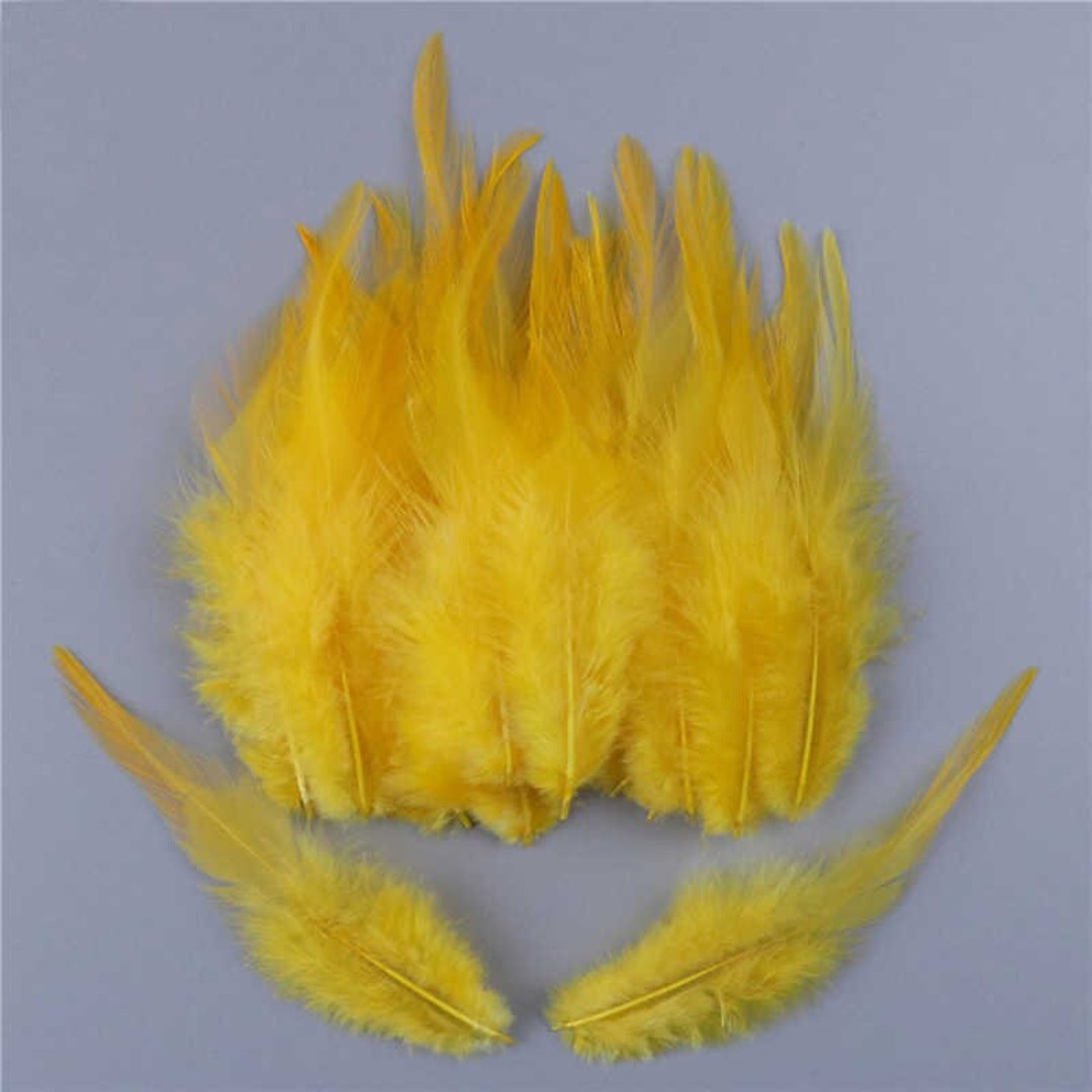 BULK 100 Gold Rooster Feathers, 3-5" Inches - Etsy